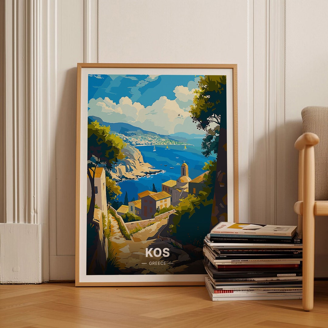Kos Greece Travel Poster, Scenic Island Art, C20-1852 - Etsy UK