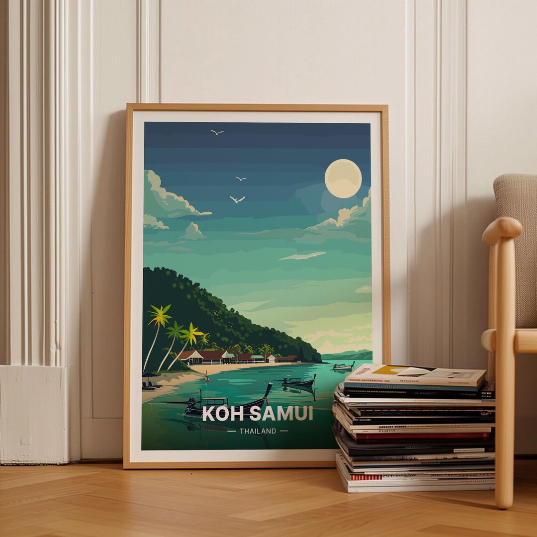 Koh Samui Wall Art, Thailand Travel Poster, Asian Destination Decor ...