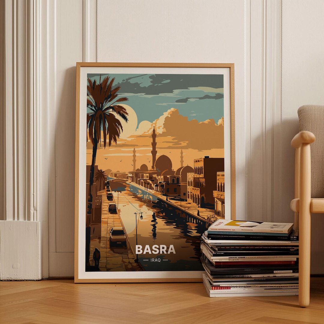 Basra Iraq Travel Poster, World Explorer Wall Decor, Ideal for Home ...