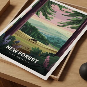 New Forest National Park Travel Poster, English Countryside Wall Art ...