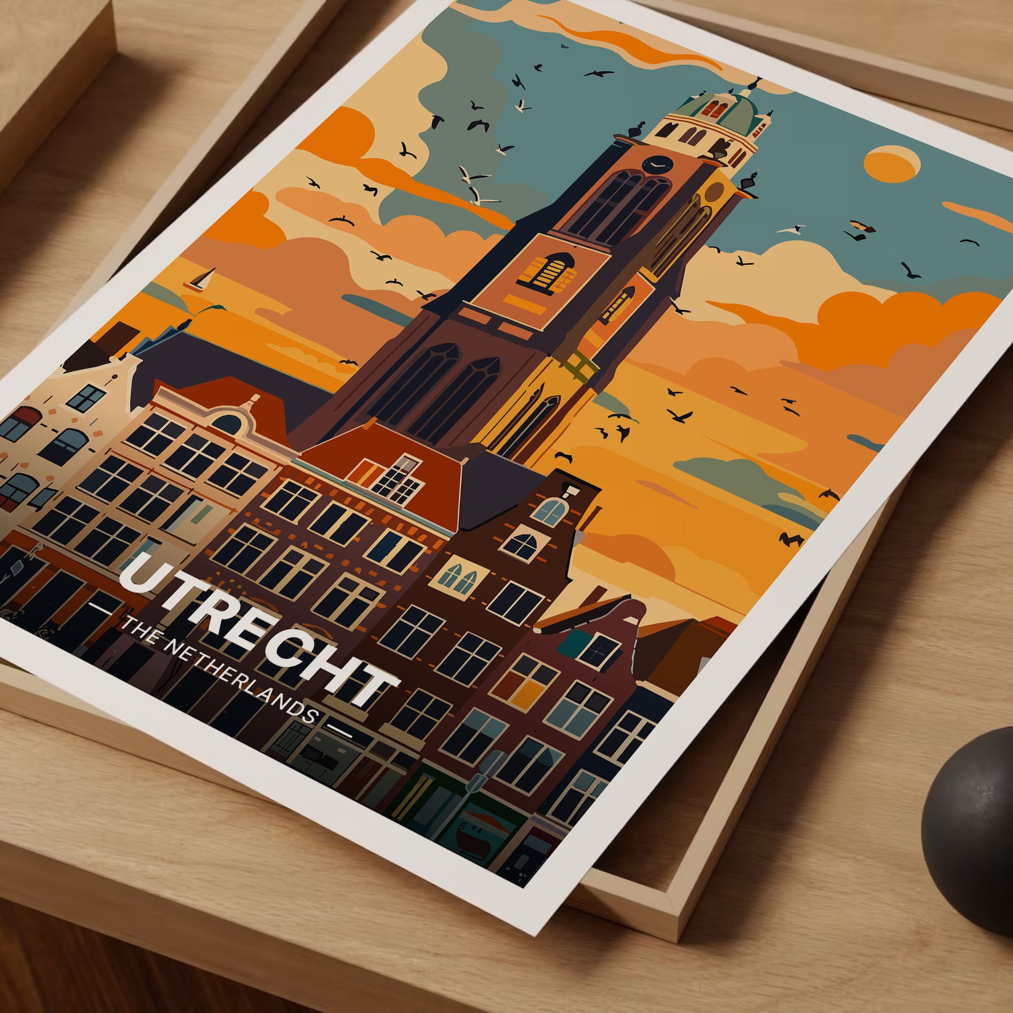 Utrecht Cityscape Travel Poster, Modern Wall Art, Home Decor, Office ...