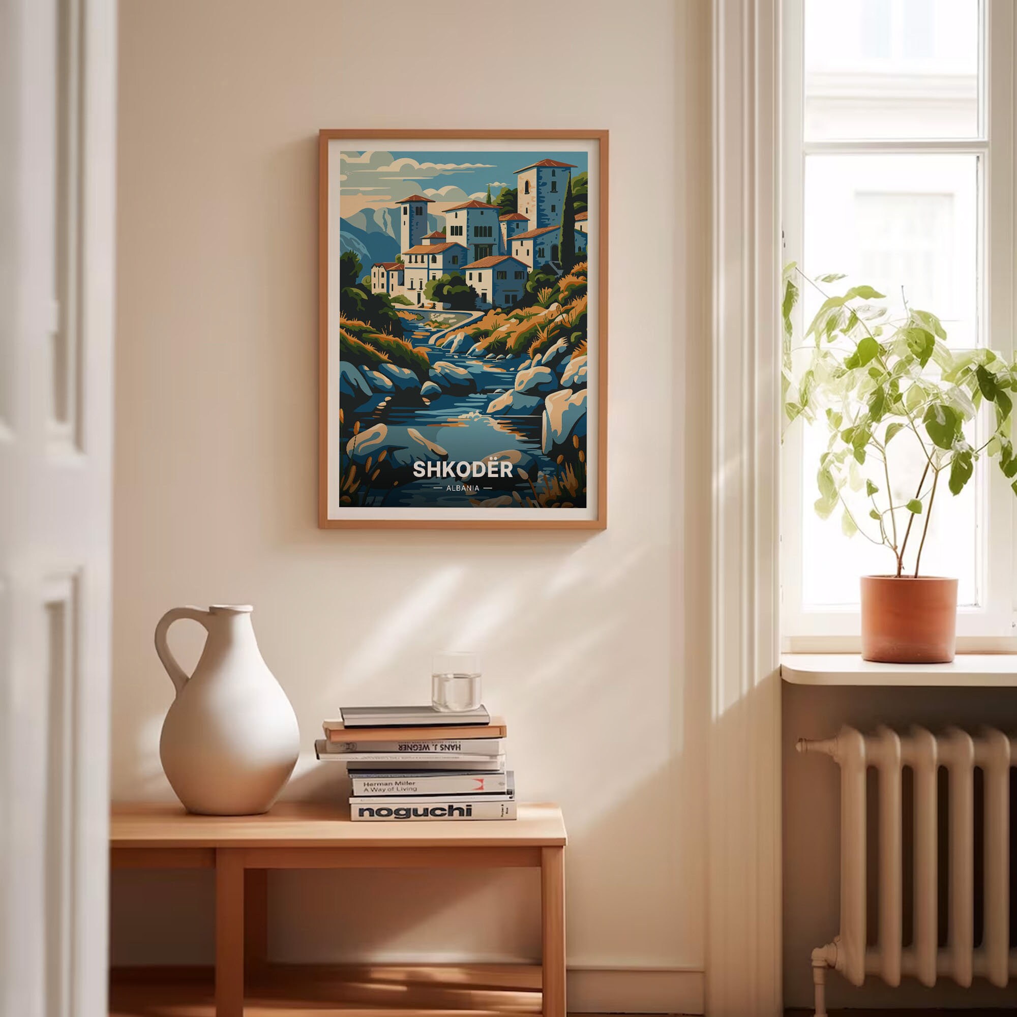 Shkodër Albania Cityscape Poster, Travel Wall Art Decor, Unique ...