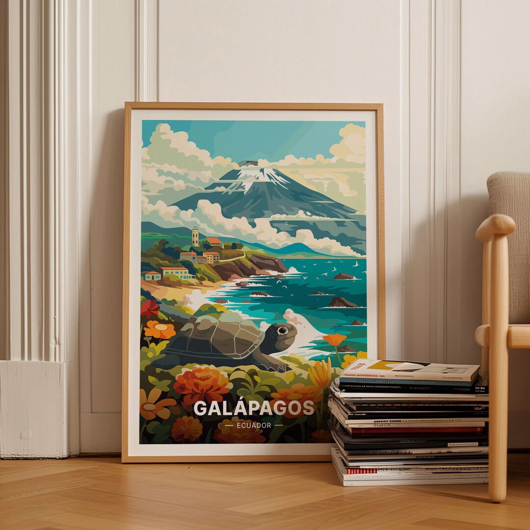 Galápagos Islands Poster, Ecuador Travel Art, Trendy Wall Decor for ...