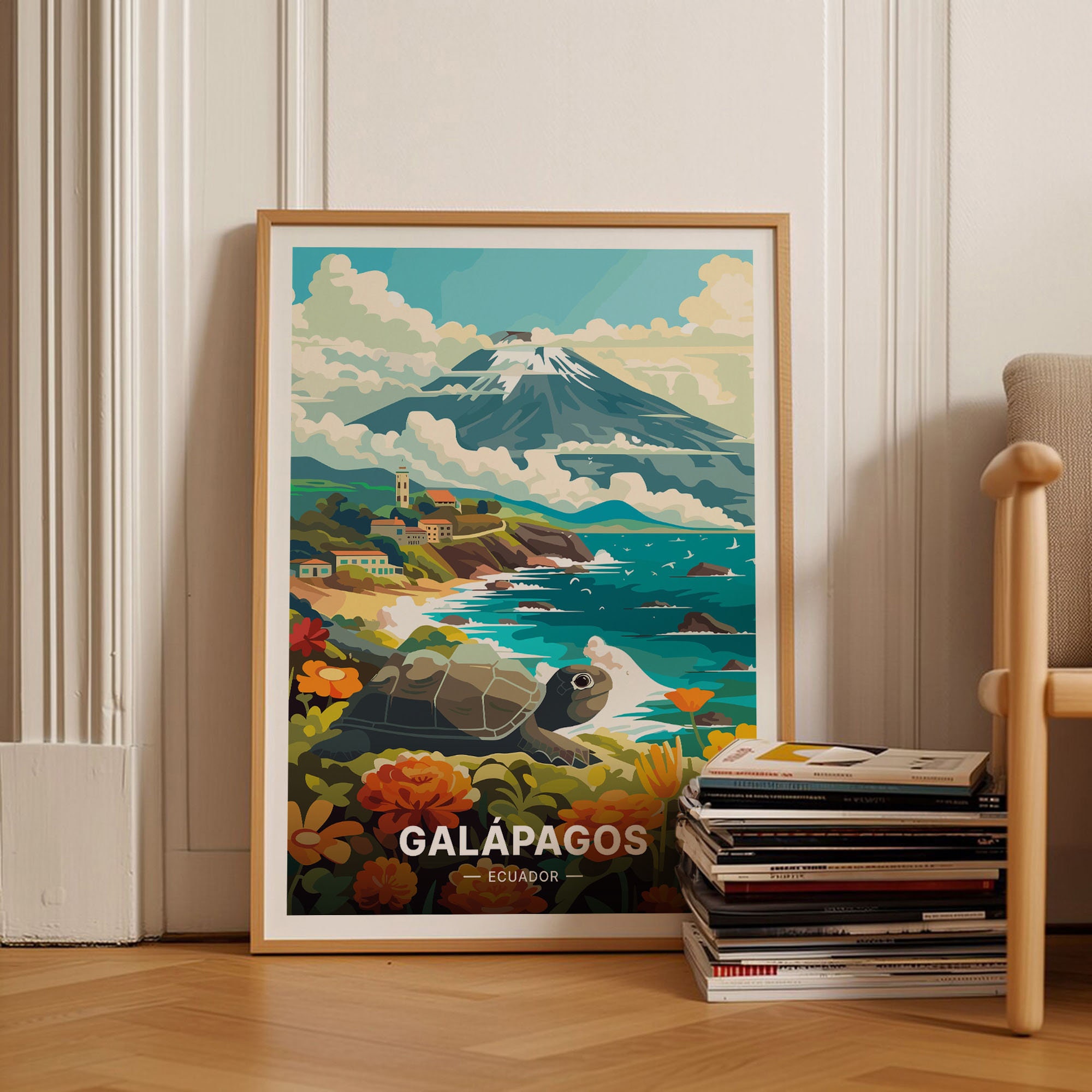 Galápagos Islands Poster, Ecuador Travel Art, Trendy Wall Decor for ...