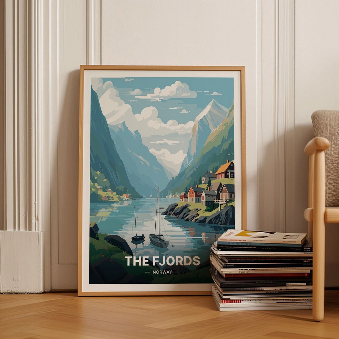 Scandinavian Norway Fjords Poster, Travel Wall Art, Perfect Gift for ...