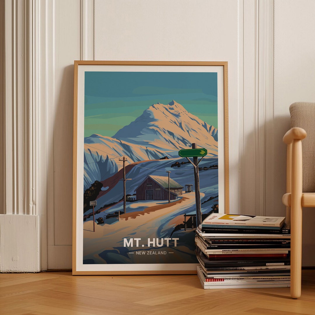 Mt Hutt Ski Resort Poster, Vintage New Zealand Travel Art, C20-1587 - Etsy