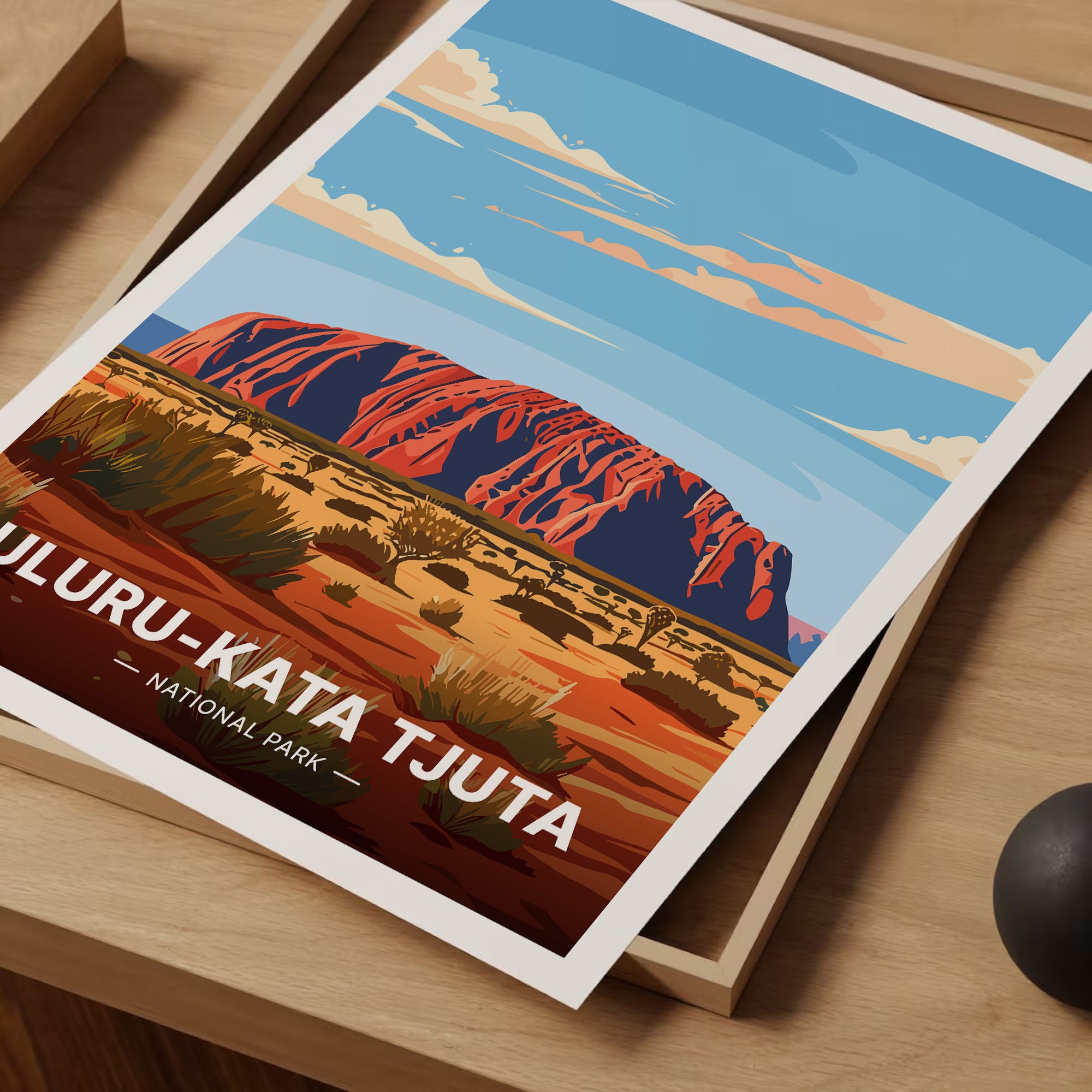 Australia Travel Poster, Uluru-kata Tjuta National Park Wall Art, Home ...