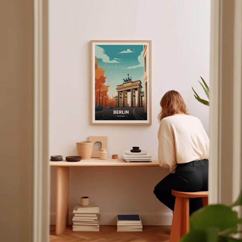 Berlin Travel Poster, Germany Cityscape Art on Matte Paper - Etsy