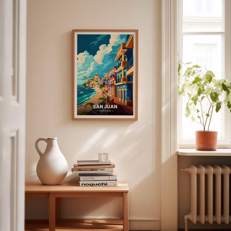 San Juan Travel Poster, Caribbean Wall Art, C20-1148 - Etsy