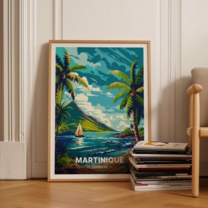Martinique Travel Poster, Caribbean Art, Tropical Wall Decor, Exotic ...