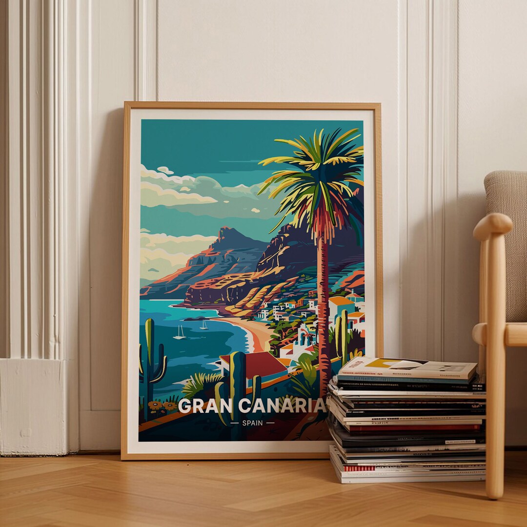 Gran Canaria Poster, Spain Travel Art, Unique Home Decor, Wall Art for ...