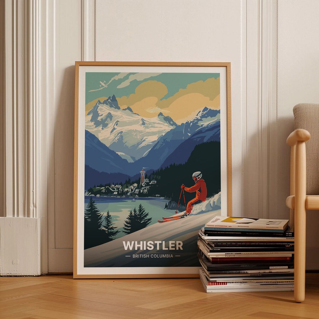 Whistler Blackcomb Ski Poster, Vintage British Columbia Travel Art, C20 ...