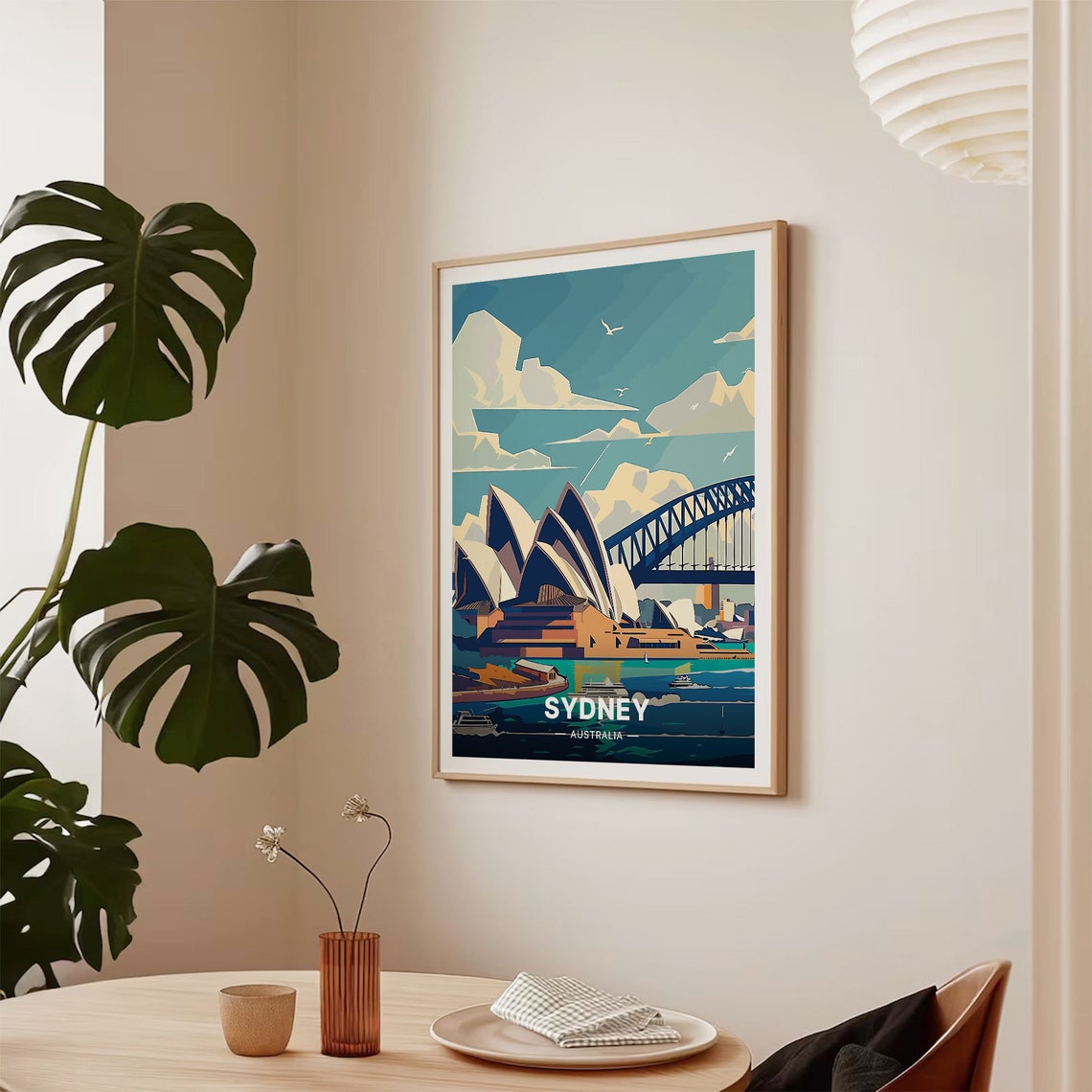 Sydney Skyline Poster, Australia Travel Wall Art, Cityscape Home Decor ...