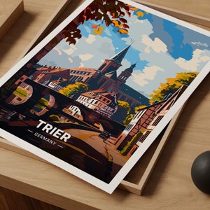 Trier Germany Travel Poster, Scenic Landscape Art Print, C20-1390 - Etsy
