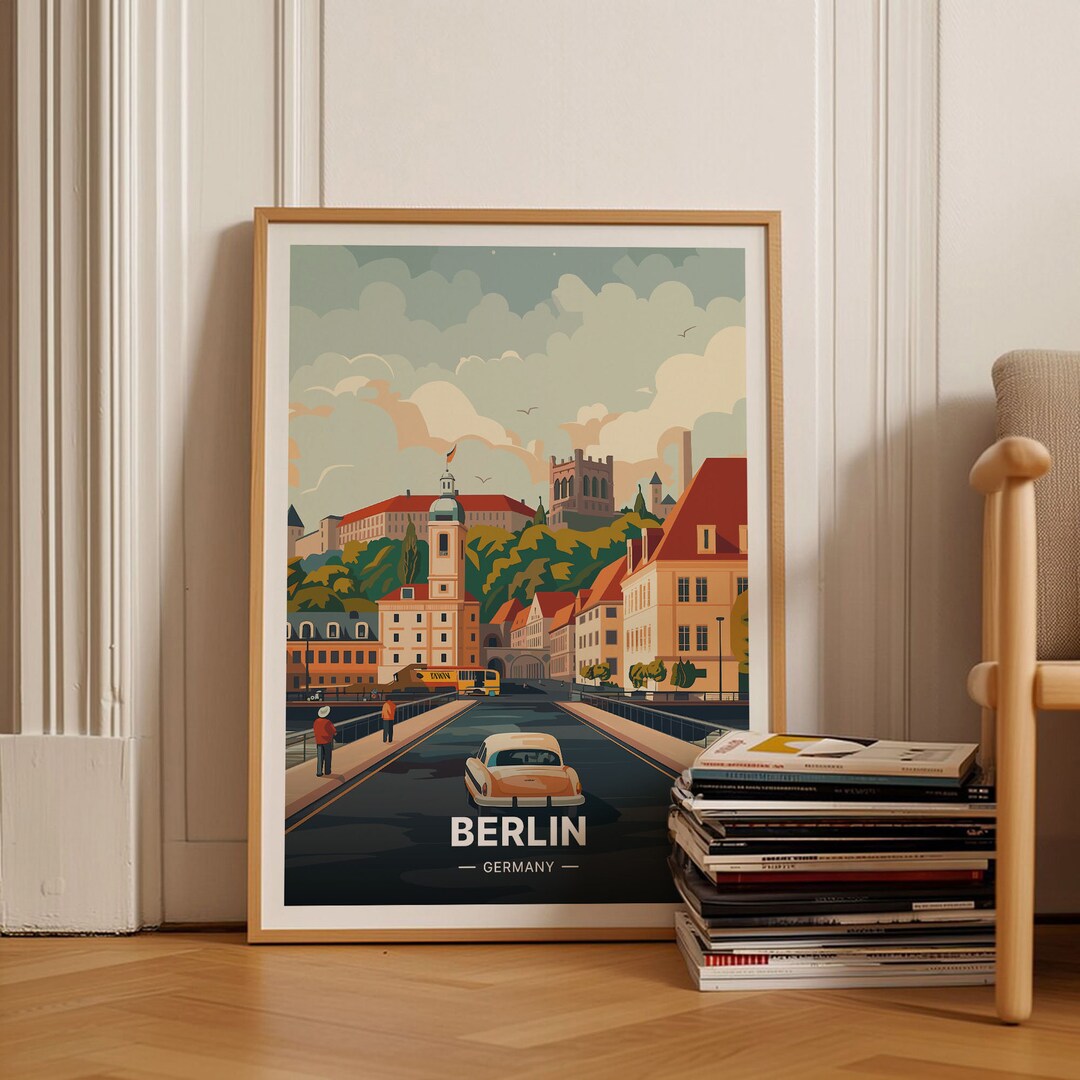 Berlin Germany Poster, Brandenburg Gate Art, European Cities Skyline ...