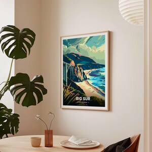 Big Sur National Park Poster, California Coastline Travel Art, Scenic ...