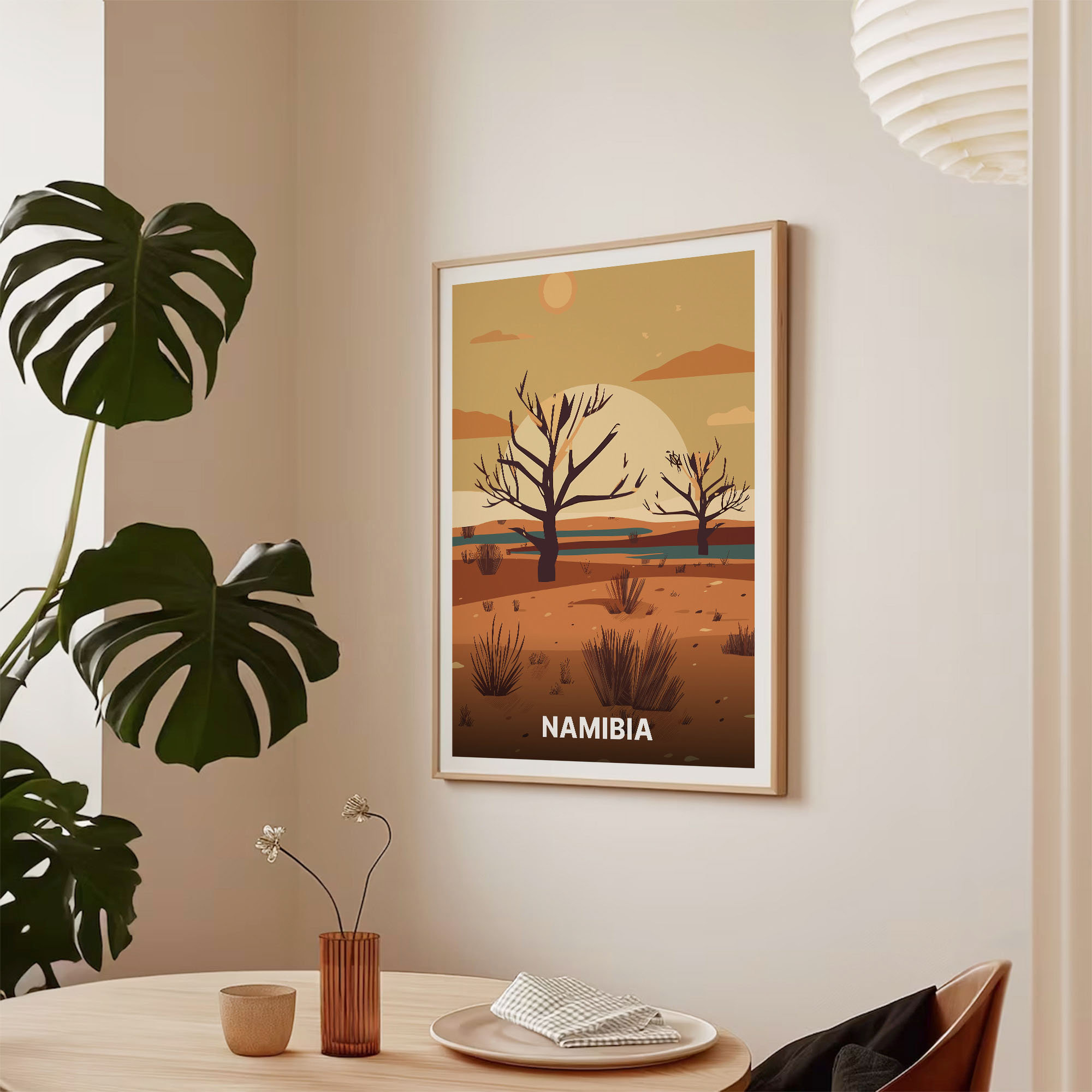 Namibia Desert Landscape Poster, Travel Wall Art, Home Decor, Adventure ...