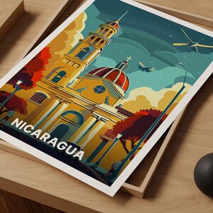 Nicaragua Travel Poster, Vintage Style Wall Art, Home Décor, Unique ...