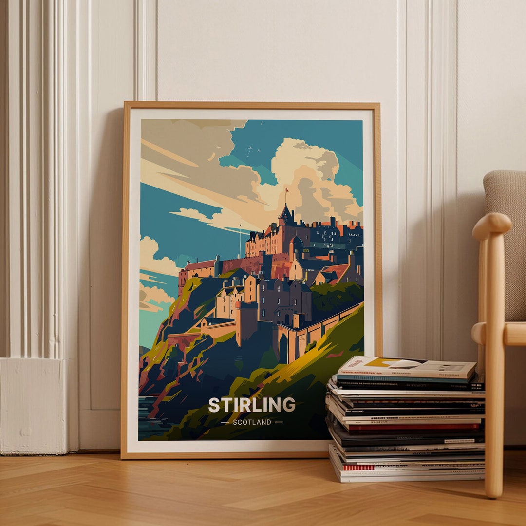 Stirling Castle Travel Poster, Scotland Cityscape Wall Art, Home Decor ...