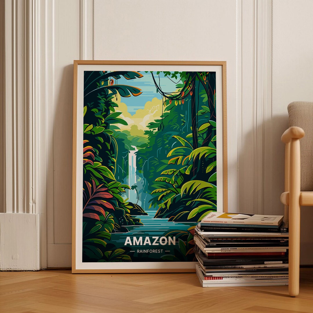 Amazon Rainforest Poster, Brazil Travel Print, Adventure Wall Art, C20 ...