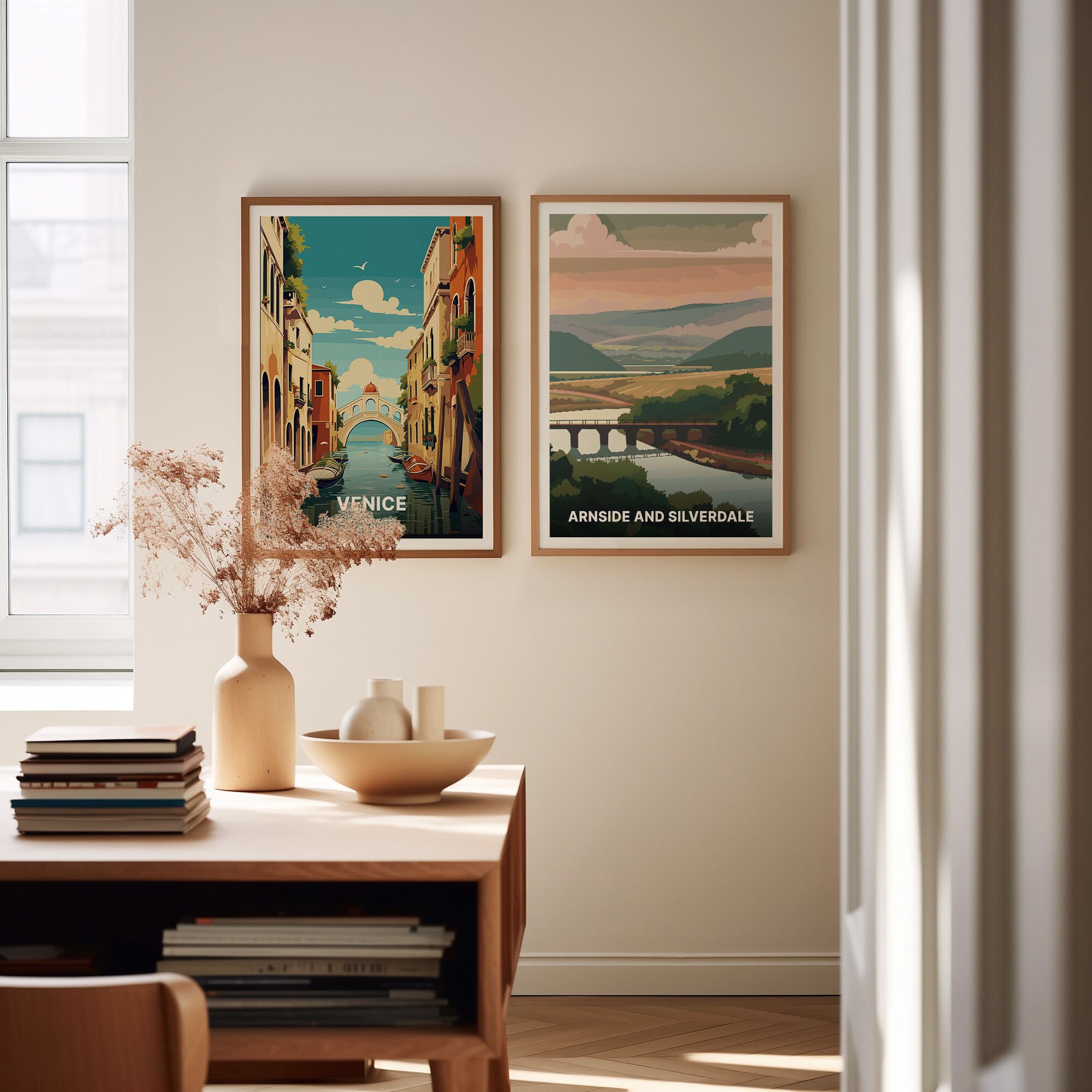 Vintage-style Morecambe Bay Travel Poster Arnside, Silverdale AONB ...