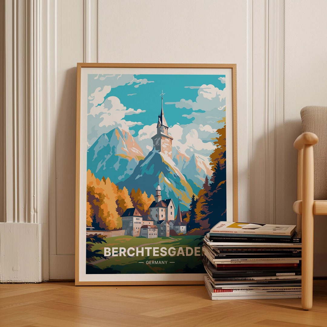 Germany Berchtesgaden Travel Poster, Scenic Landscape Wall Art, Perfect ...