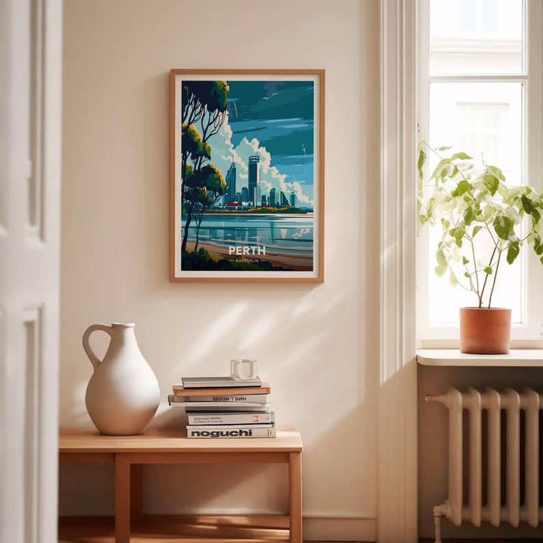 Perth Australia Skyline Art Print, Travel Poster, C20-366 - Etsy Australia