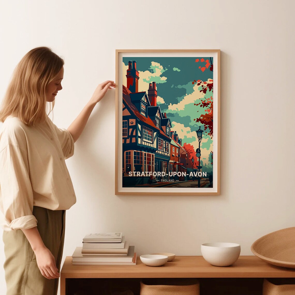 Stratford-upon-avon Poster, England Travel Art, British Landmarks Wall ...