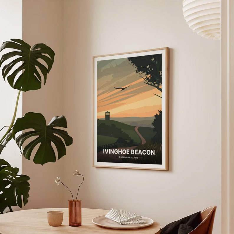 Ivinghoe Beacon Poster, Buckinghamshire & Hertfordshire Art, Chilterns ...