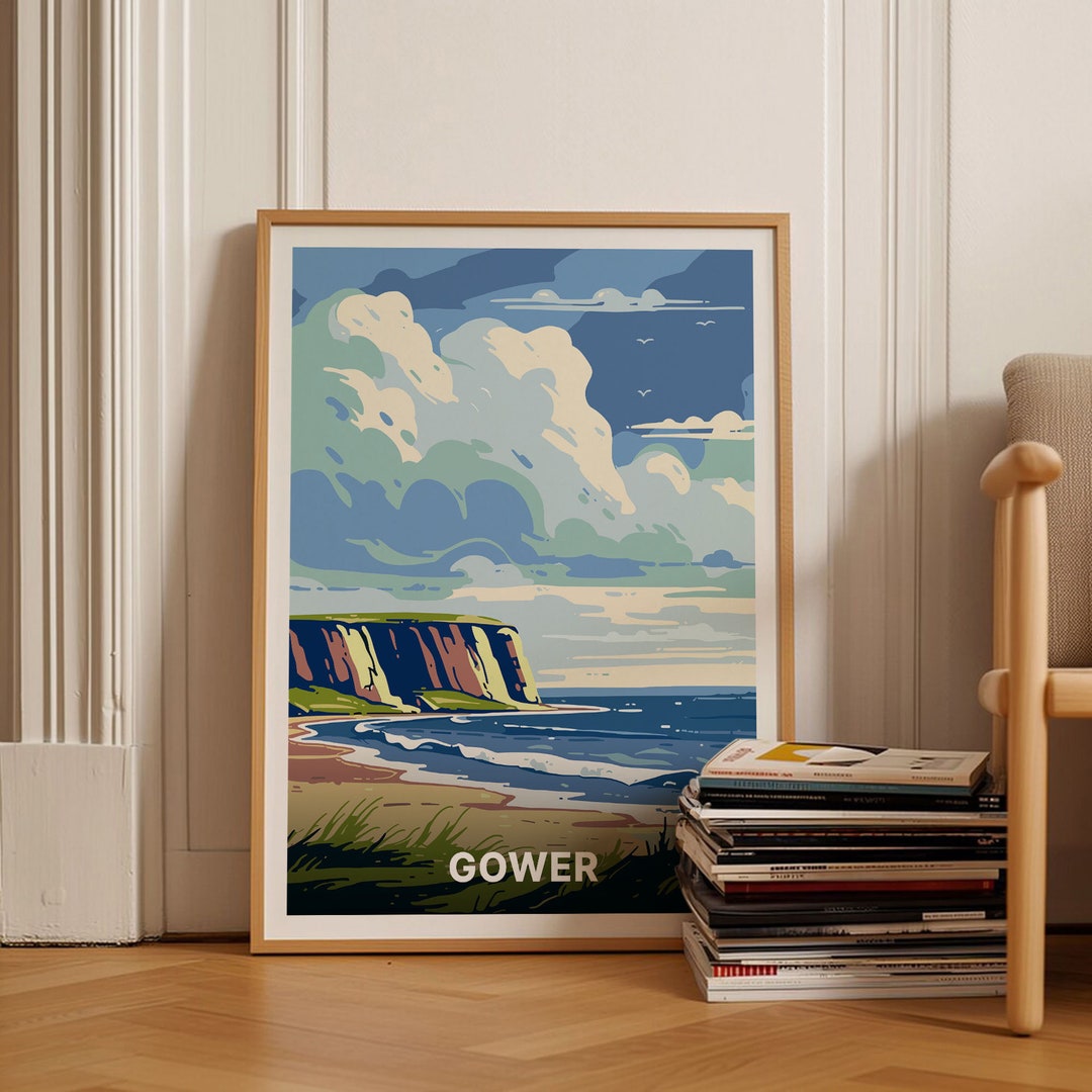 Gower Peninsula Poster, Scenic Travel Art, Home & Office Decor, Gift ...