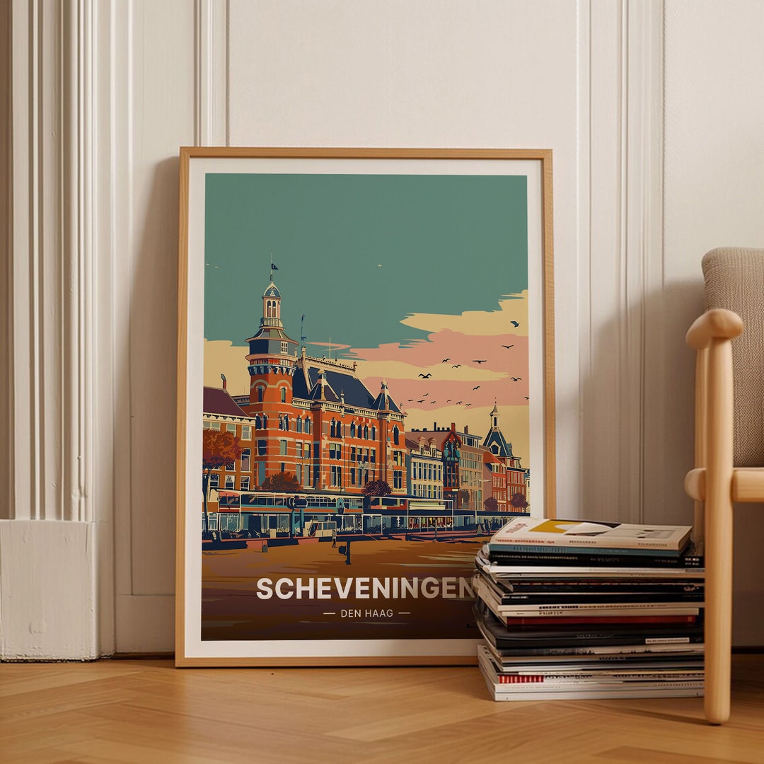 Scheveningen Beach Poster, Den Haag Netherlands Wall Art, Coastal Travel Decor, European Seaside ...