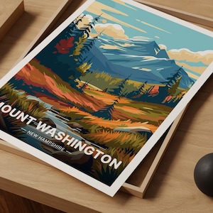 Mount Washington Poster, Travel-inspired Wall Art, New Hampshire ...
