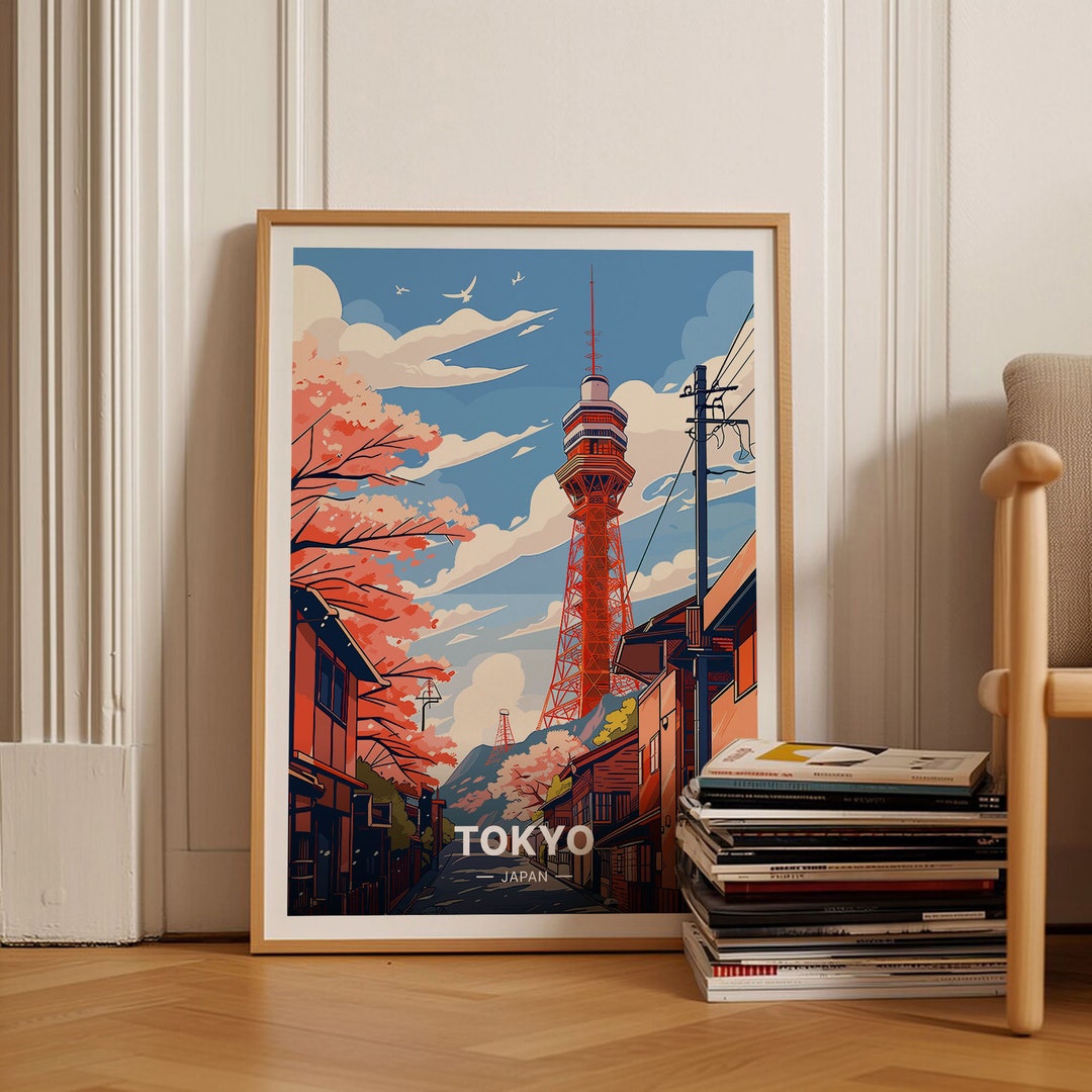 Tokyo Tower & Mount Fuji Poster, Japan Travel Wall Art, Asia Cityscape ...
