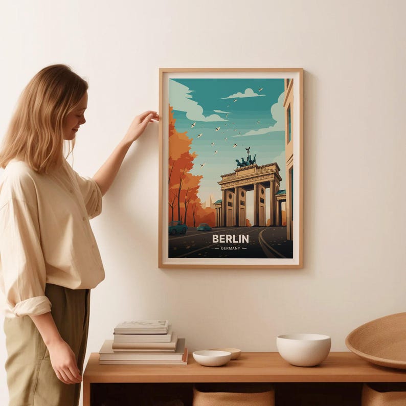 Berlin Travel Poster, Germany Cityscape Art on Matte Paper - Etsy