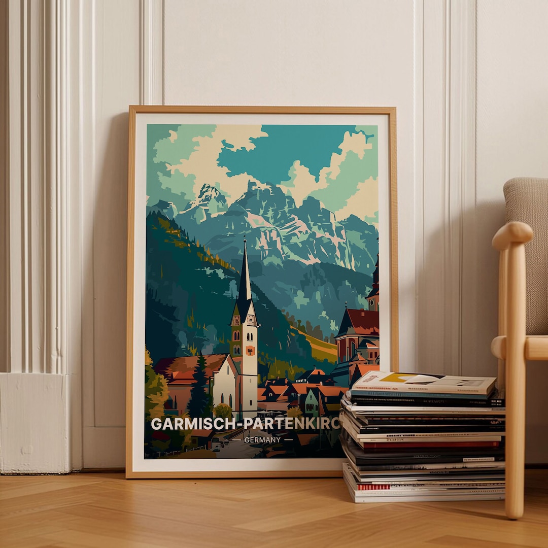 Garmisch-partenkirchen Poster, Germany Travel Art, Alpine Landscape ...