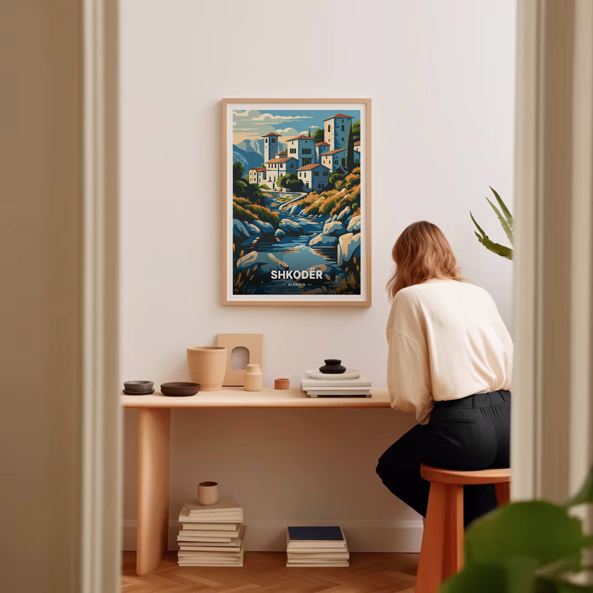 Shkodër Albania Cityscape Poster, Travel Wall Art Decor, Unique ...