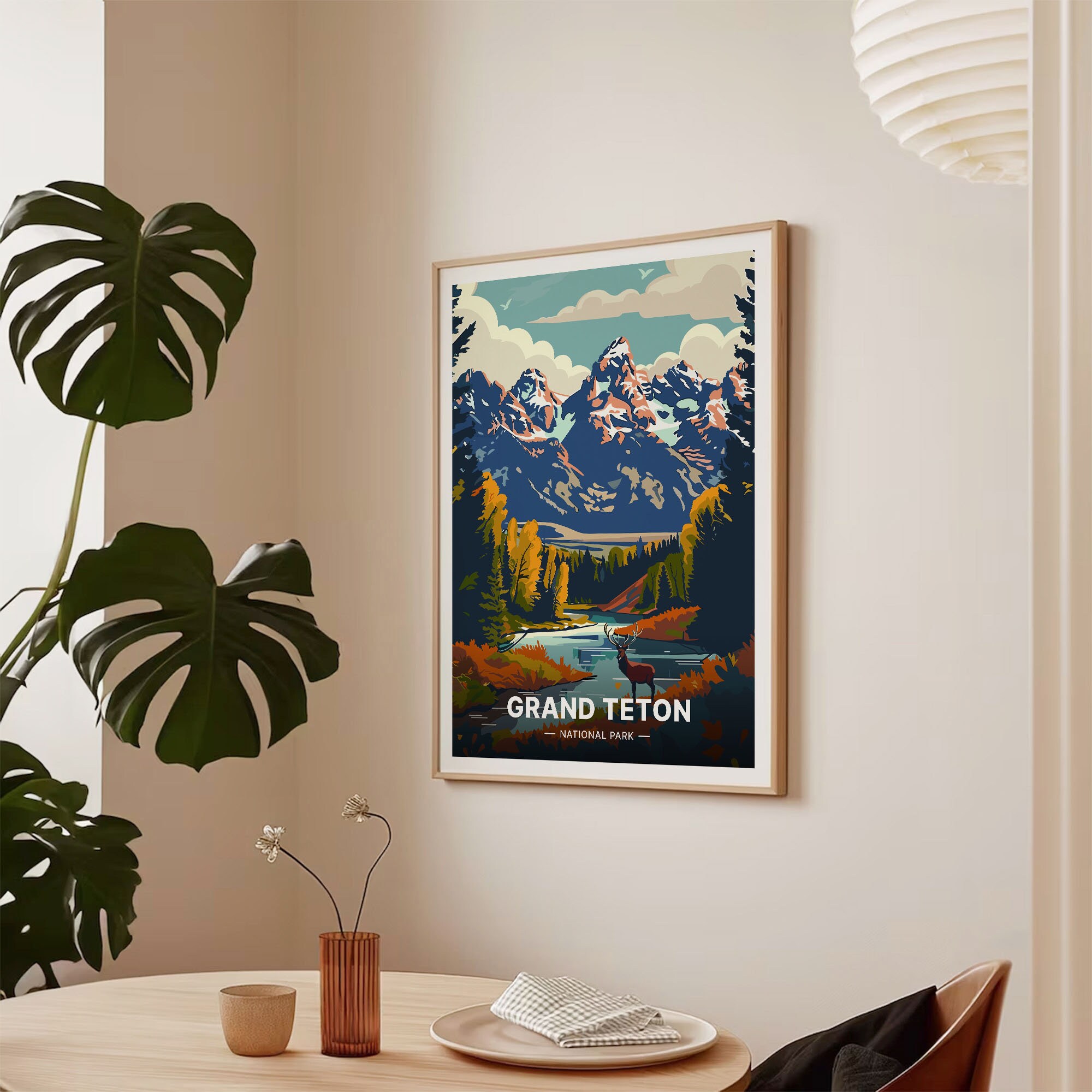 Grand Teton National Park Poster, Scenic Travel Wall Art, Ideal for ...