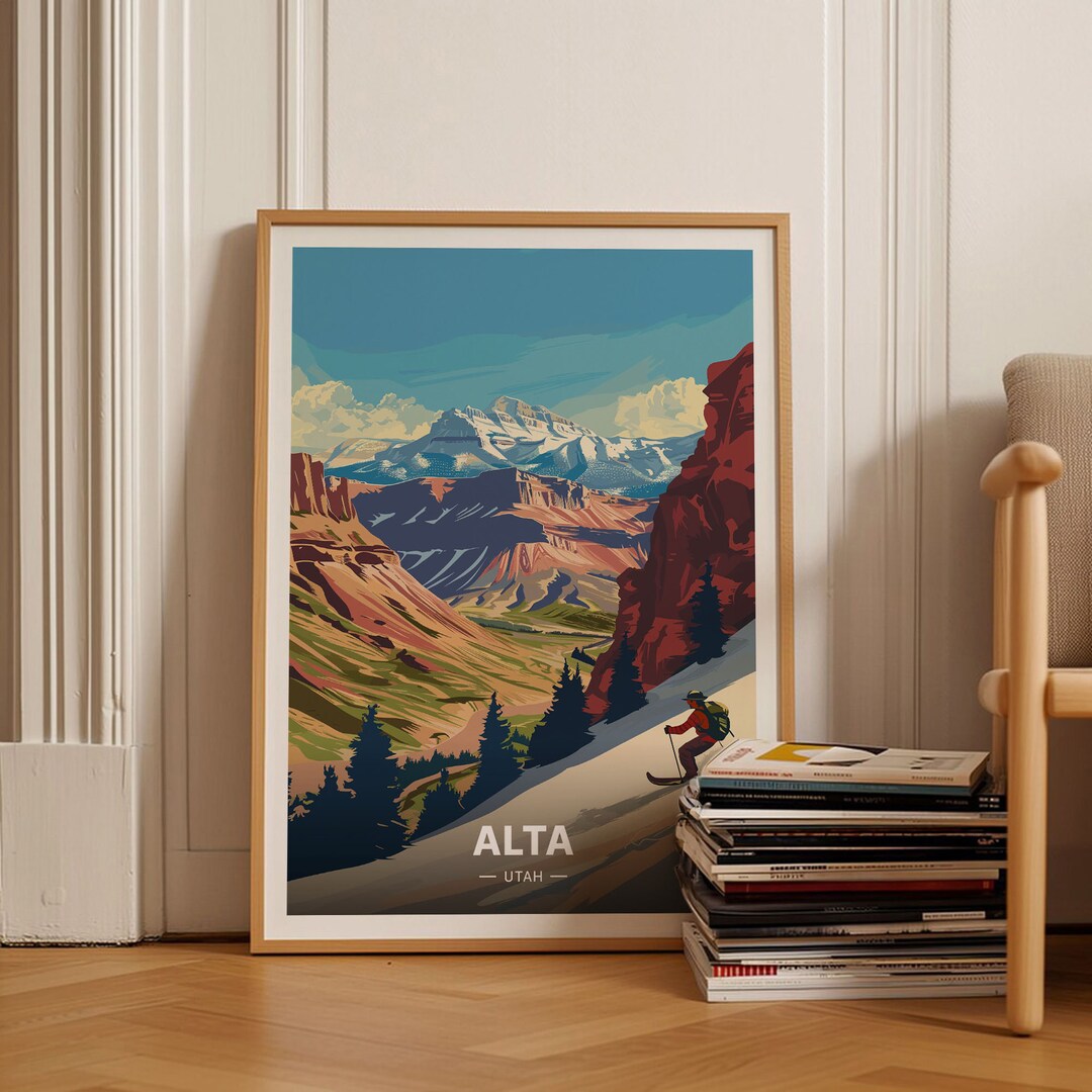Alta Utah Ski Poster, Rocky Mountains Travel Print, C20-1381 - Etsy