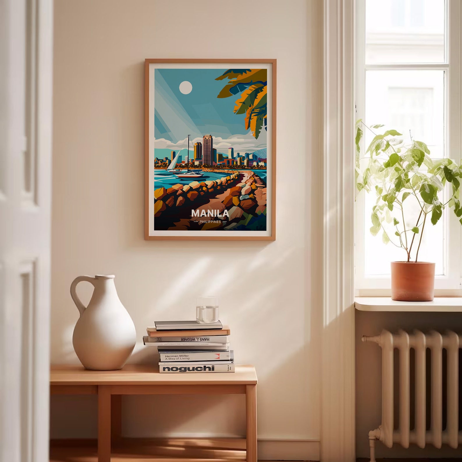Manila Philippines Travel Poster, Modern City Skyline Art, C20-851 - Etsy