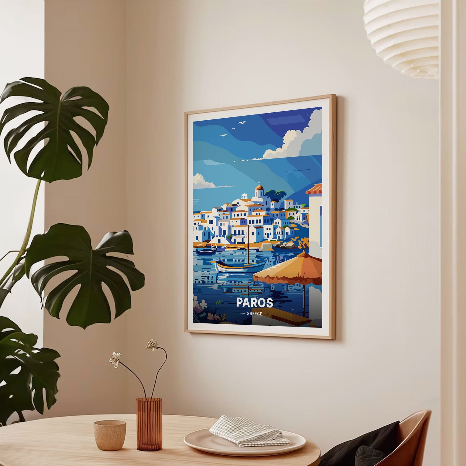 Paros Greece Travel Poster, Coastal Wall Art, C20-1005 - Etsy