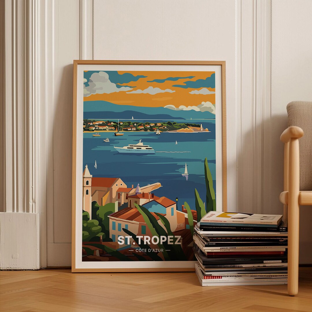 St Tropez Travel Poster, French Riviera Wall Art, Côte D'azur France Decor, Unique Travel Gift ...