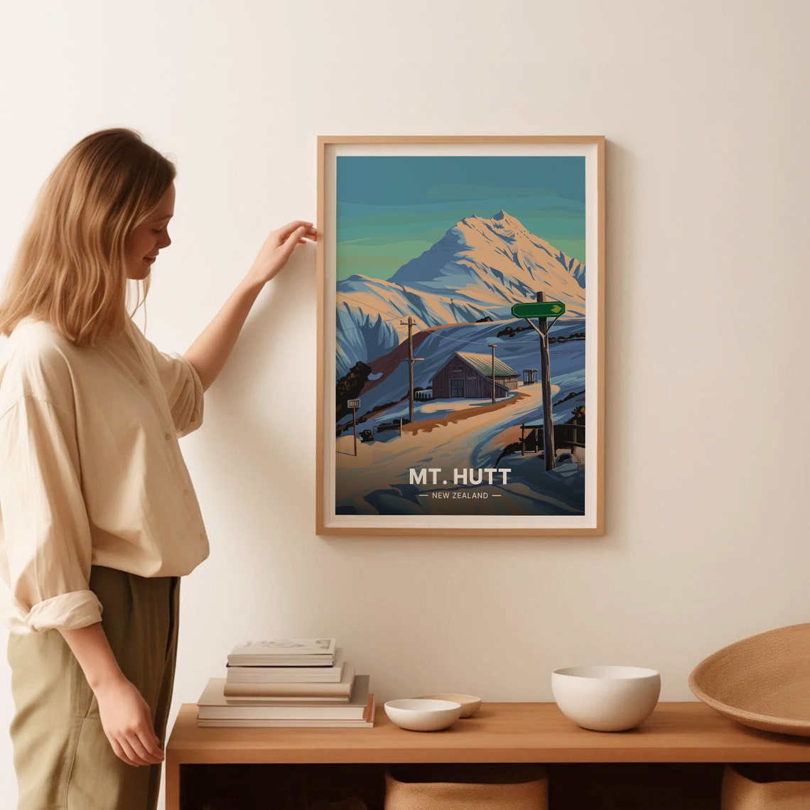 Mt Hutt Ski Resort Poster, Vintage New Zealand Travel Art, C20-1587 - Etsy