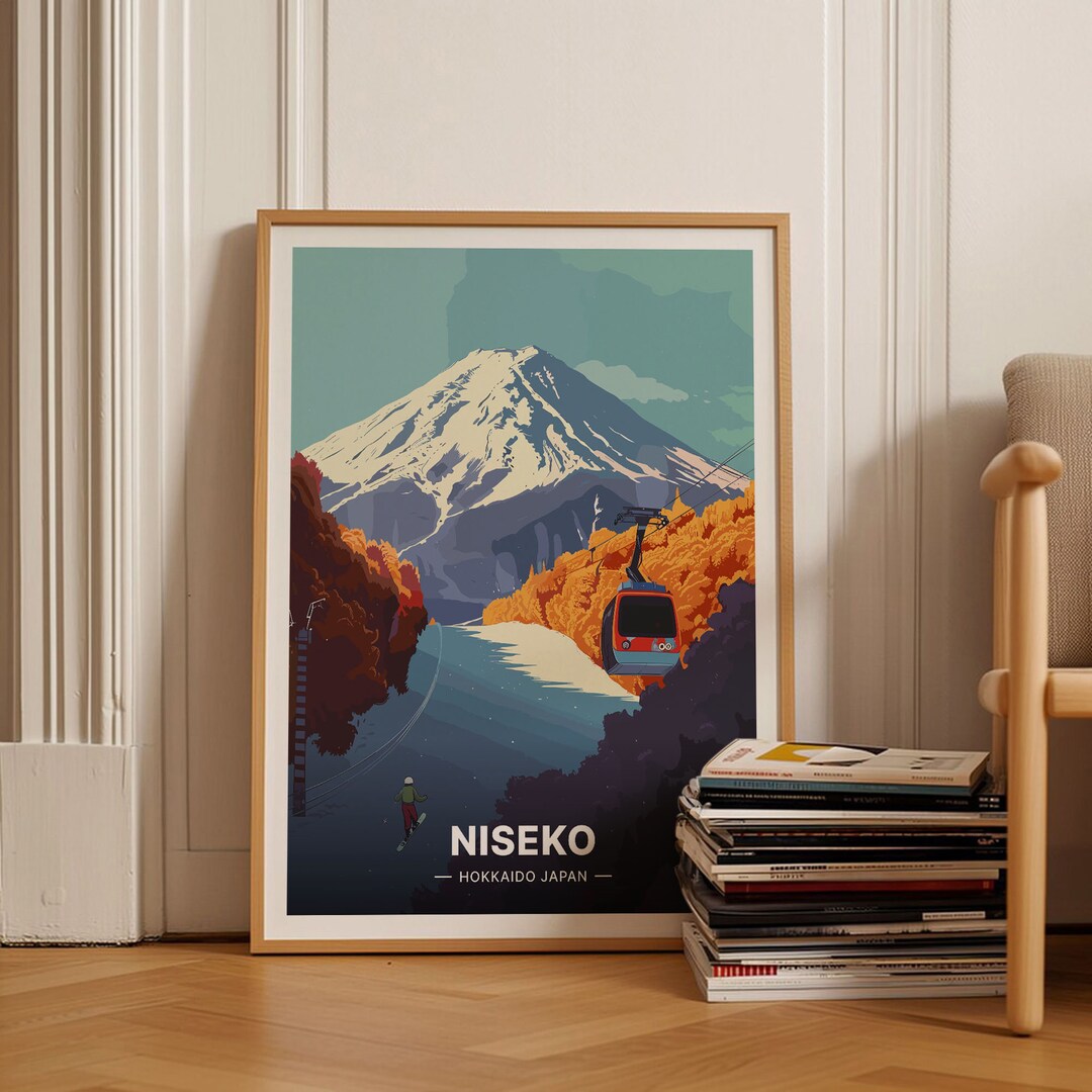Niseko Japan Ski Resort Poster, Mount Yotei Ski Trail Map Art, C20-997 ...