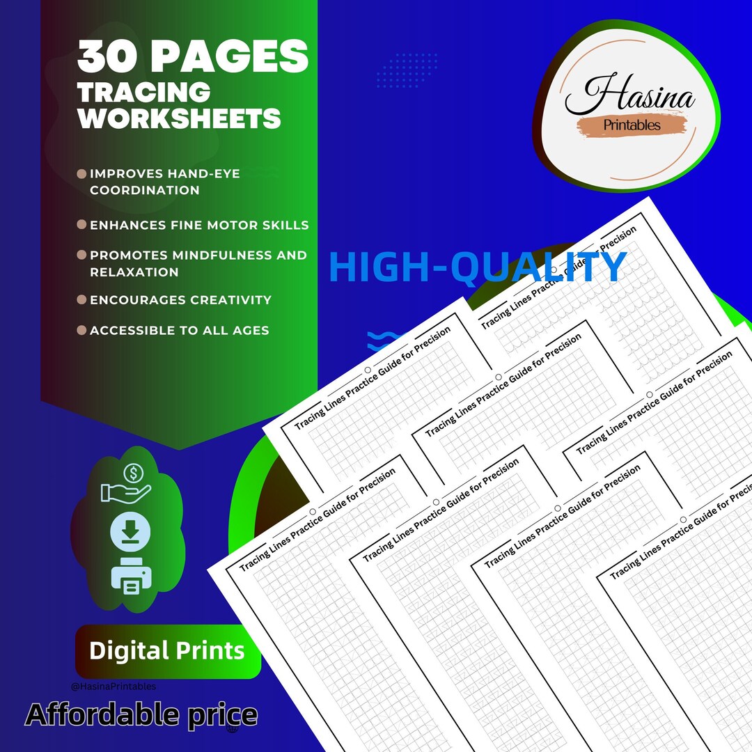 Tracing Worksheet Tracing Checkered Page Practice Tracing Lines Skills ...