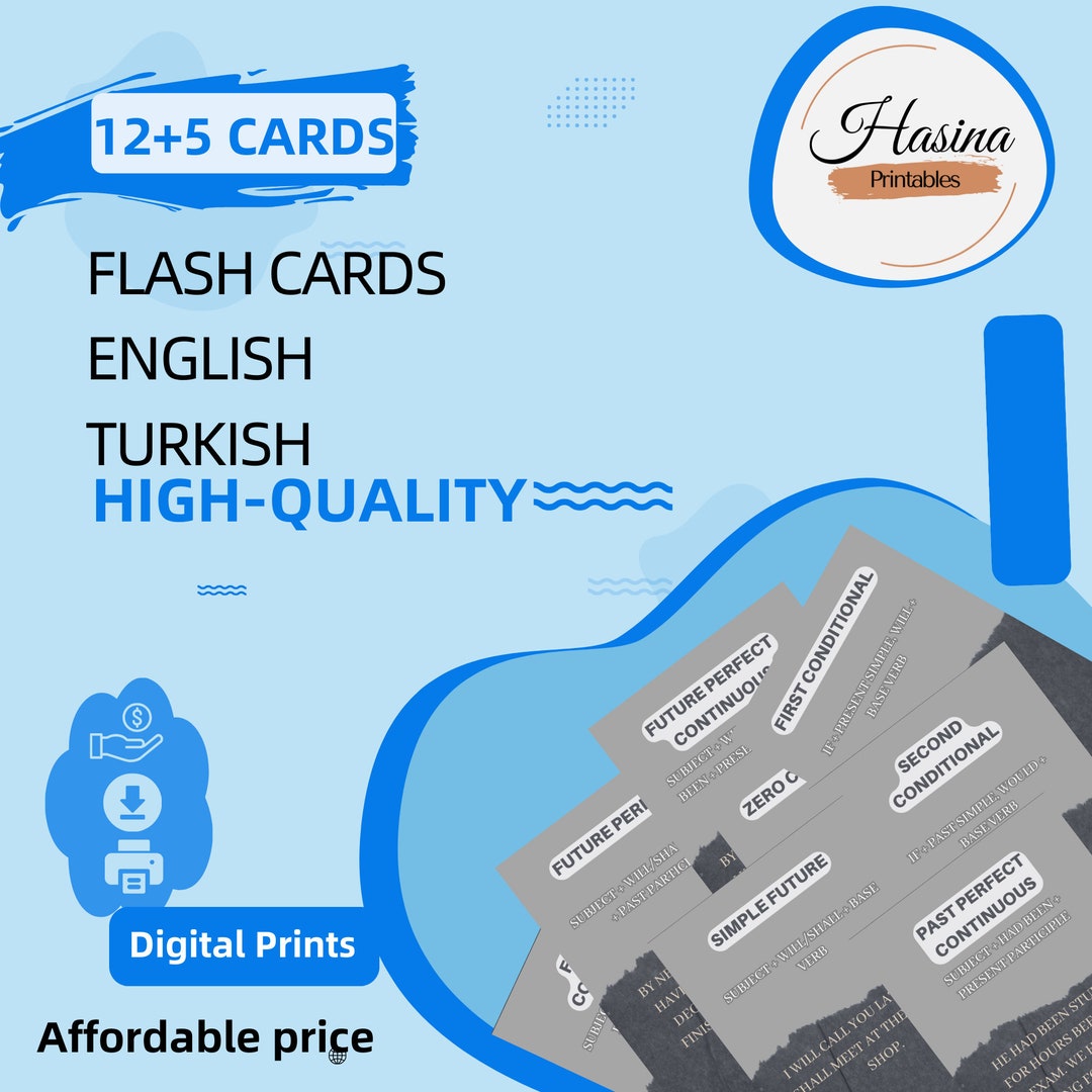 Tenses Printable Flashcards Tenses Flash Cards Educational Cards ...