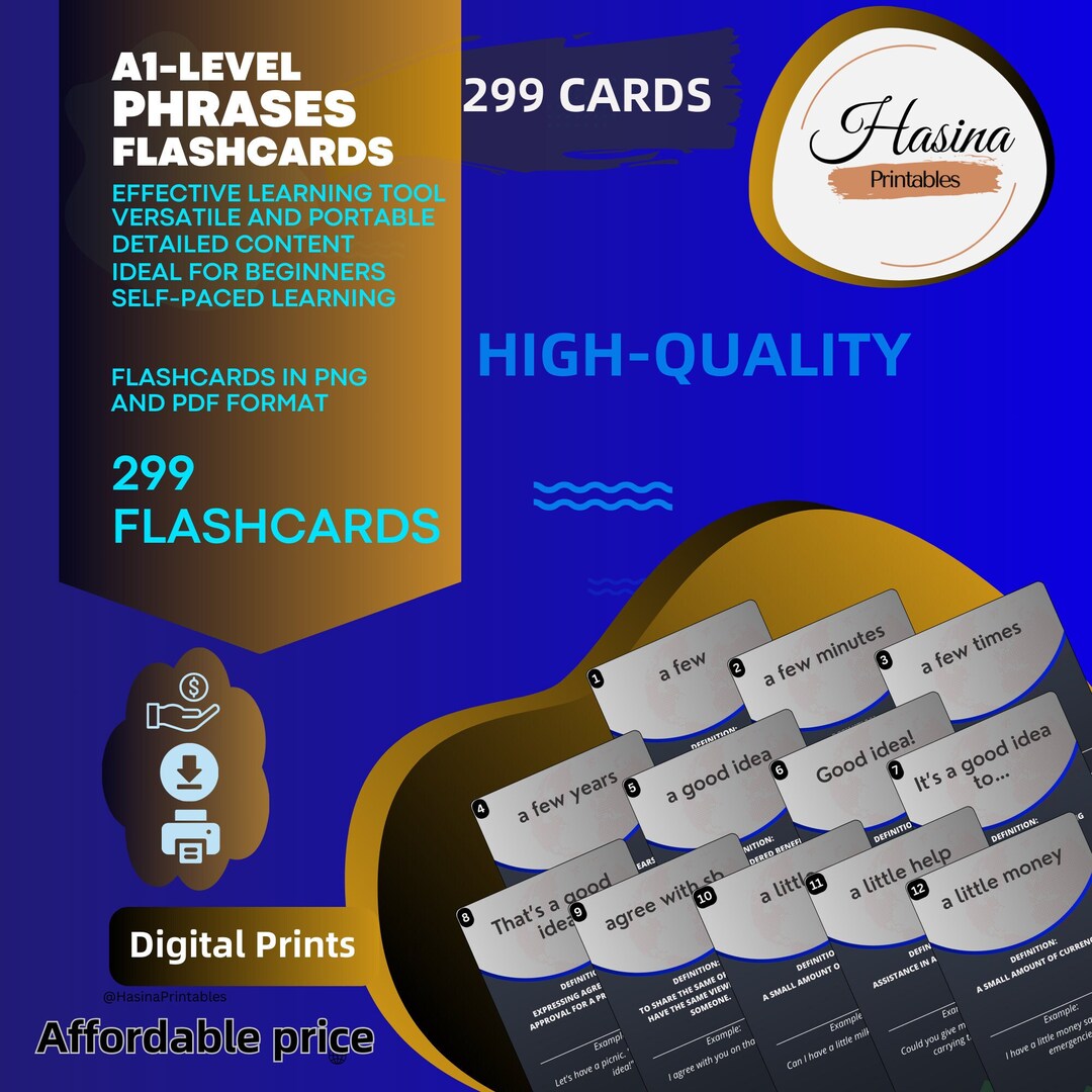 A1-level Phrases 299 Flashcards, Definitions & Examples Comprehensive ...