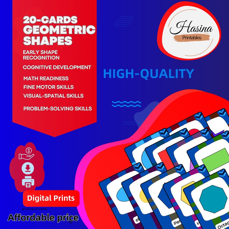 Shapes Flash Cards | Educational Learning Cards | Geometric Shapes ...