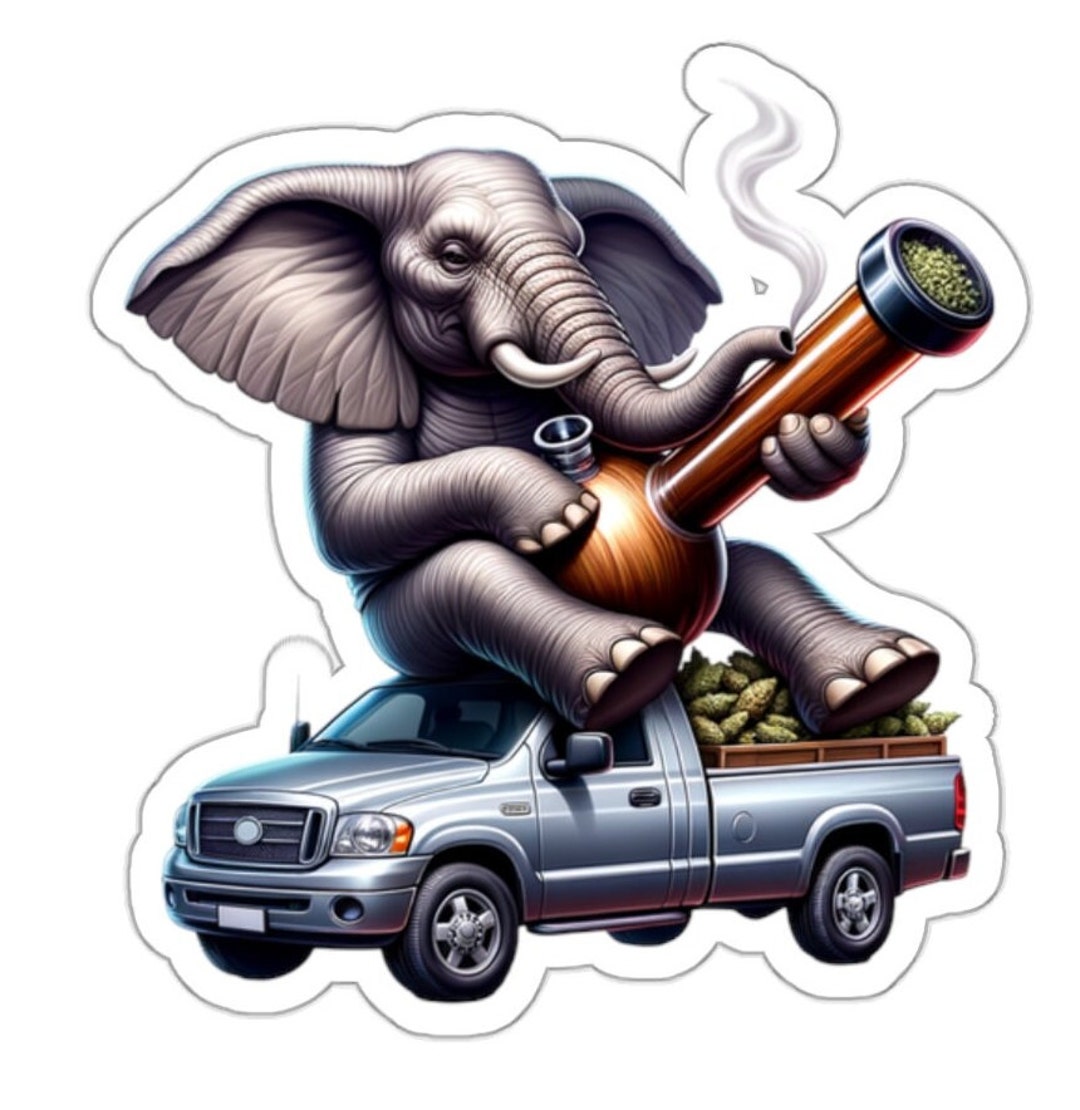Elephant Stoner Sticker Stoner Elephant Stoner Elephant Laptop Sticker ...