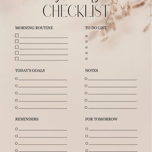 Simply Organized: Printable Daily Checklist, PDF, Daily Planner ...