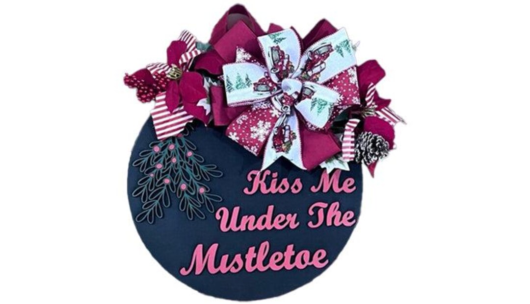 Kiss Me Under the Mistletoe Door Hanger - Etsy